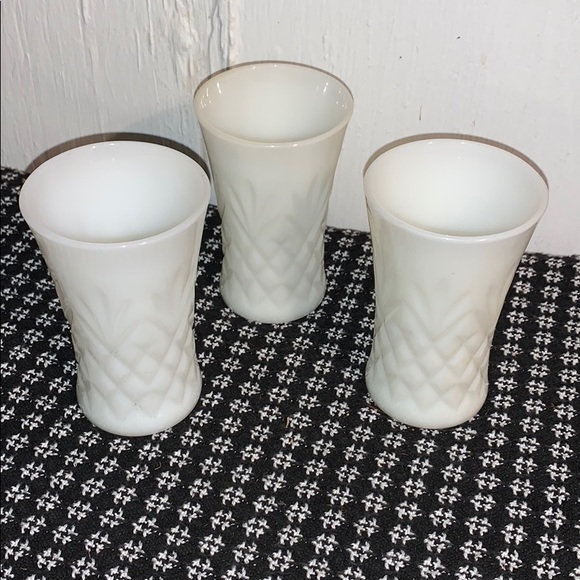 Drink & Barware Set of 4 Vintage Milk Glass Drinking Glasses Home ...